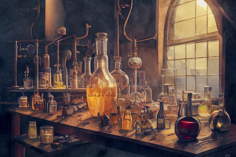 Scientific Laboratory, Medieval Science Laboratory,ai Illustration ...