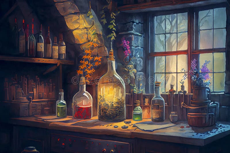 Scientific Laboratory, Medieval Science Laboratory,ai Illustration ...