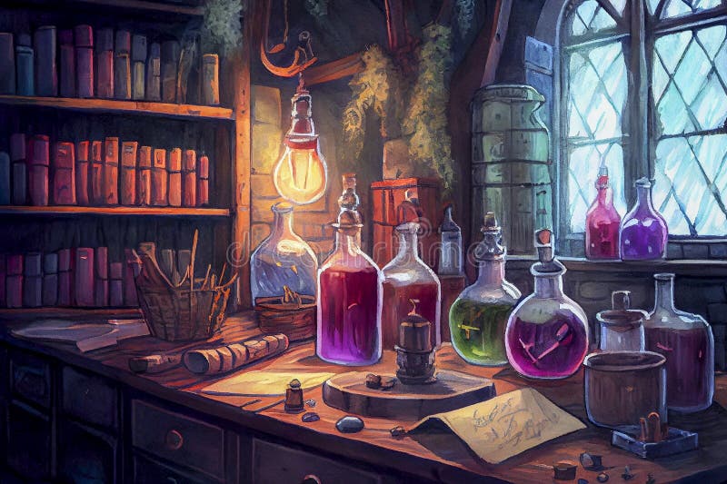 Scientific Laboratory, Medieval Science Laboratory,ai Illustration ...