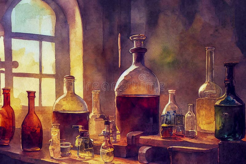 Scientific Laboratory, Medieval Science Laboratory,ai Illustration ...