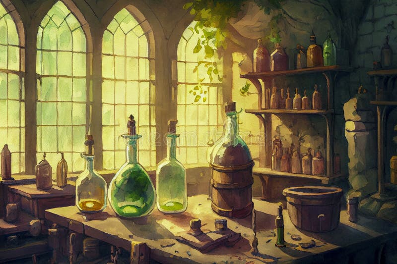 Scientific Laboratory, Medieval Science Laboratory,ai Illustration ...