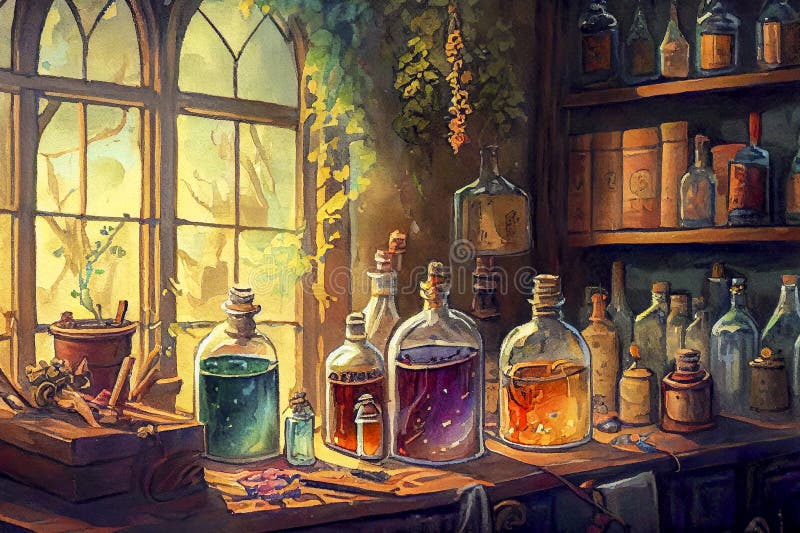 Scientific Laboratory, Medieval Science Laboratory,ai Illustration ...