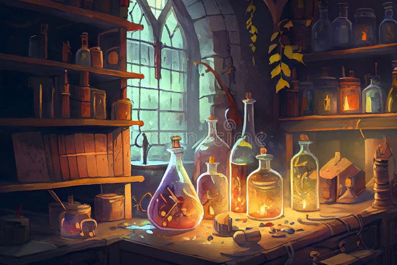 Scientific Laboratory, Medieval Science Laboratory,ai Illustration ...