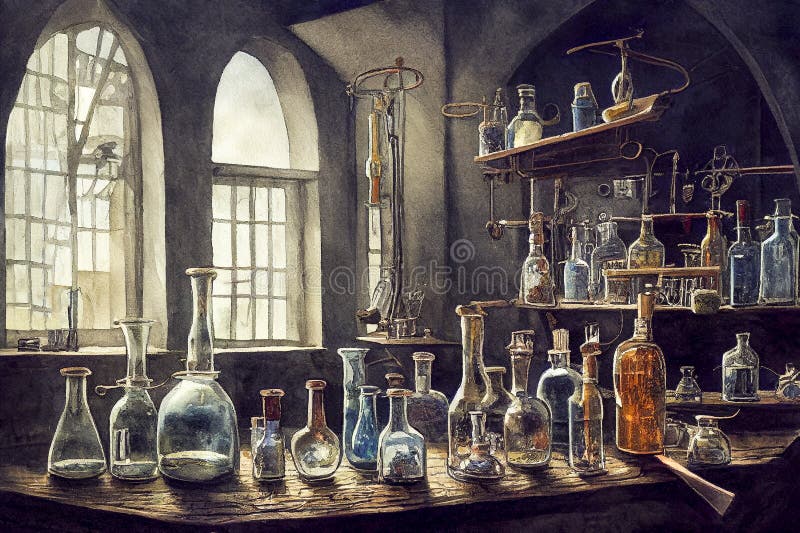 Scientific Laboratory, Medieval Science Laboratory,ai Illustration ...