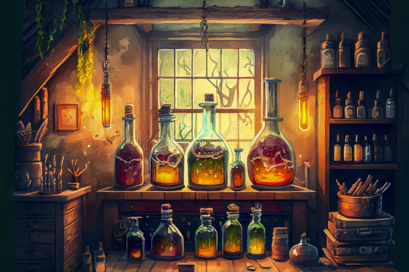 Scientific Laboratory, Medieval Science Laboratory,ai Illustration ...