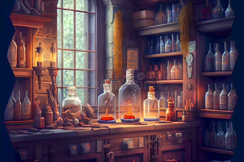 Scientific Laboratory, Medieval Science Laboratory,ai Illustration ...