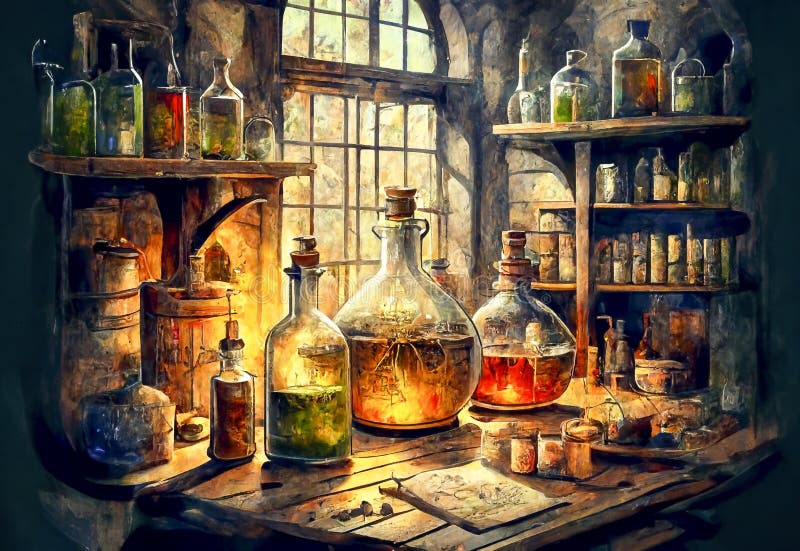 Fantasy Science Laboratory. Experiment with Electrical Energy. 3d ...