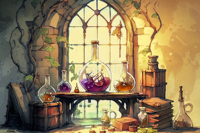 Scientific Laboratory, Medieval Science Laboratory,ai Illustration ...