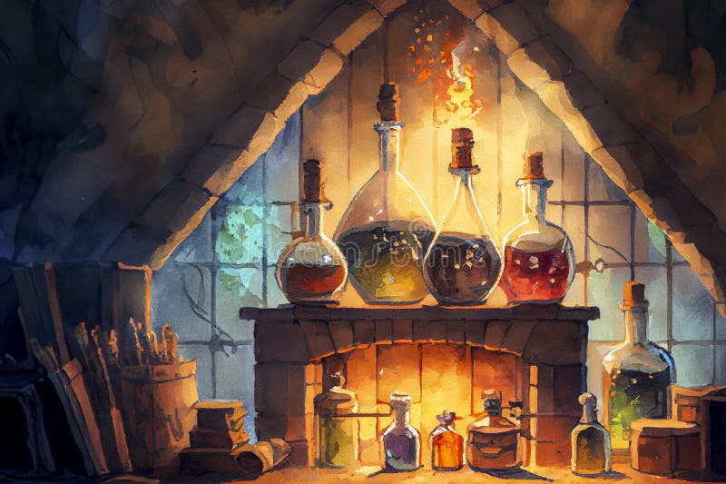 Scientific Laboratory, Medieval Science Laboratory,ai Illustration ...