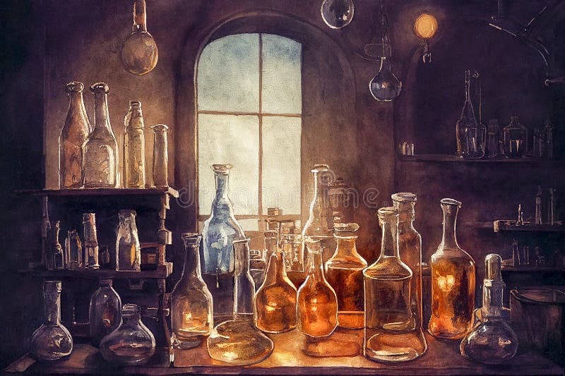 Scientific Laboratory, Medieval Science Laboratory,ai Illustration ...