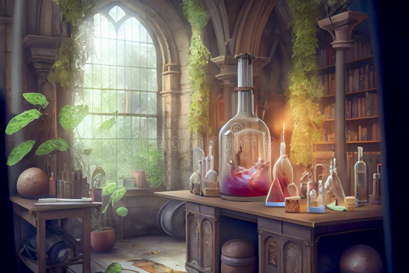 Scientific Laboratory, Medieval Science Laboratory,ai Illustration ...