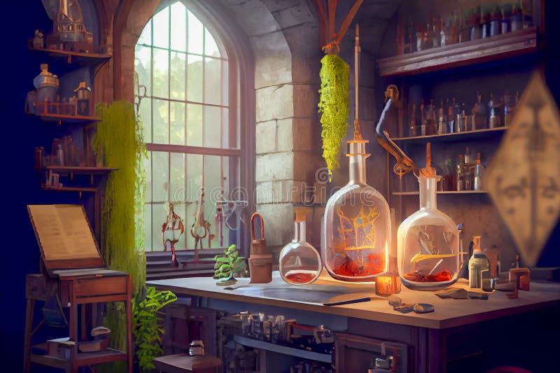 Scientific Laboratory, Medieval Science Laboratory,ai Illustration ...