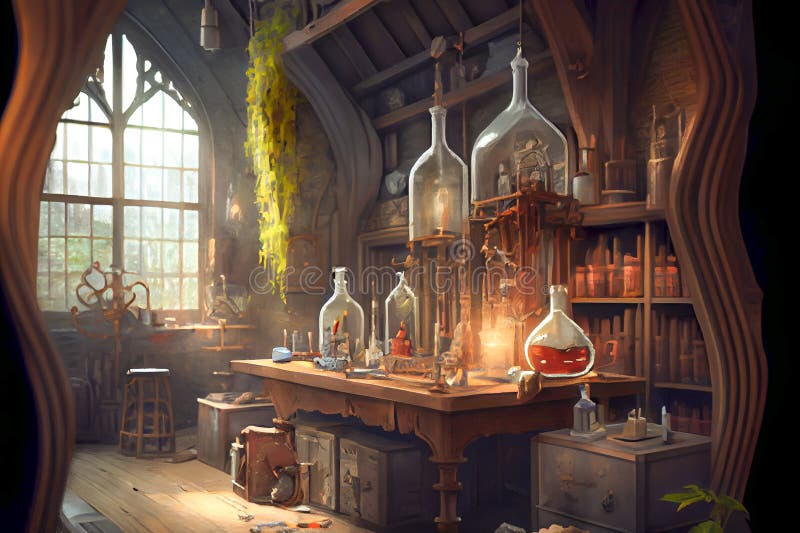 Scientific Laboratory, Medieval Science Laboratory,ai Illustration ...
