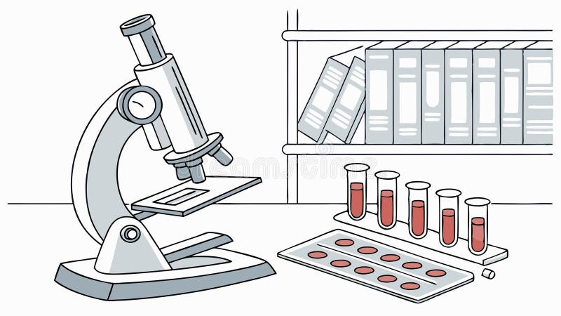 Scientific Laboratory, Microscope and Test Tube Rack, Vector Design ...