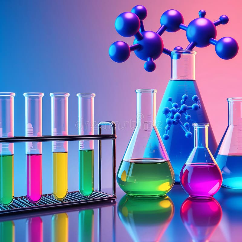 Scientific Laboratory Setup with Test Tubes in Metal Rack Stock ...