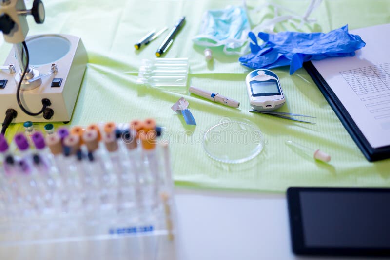 Laboratory Stuff, Glass Cylinder, Colorful Liquids Stock Image - Image ...