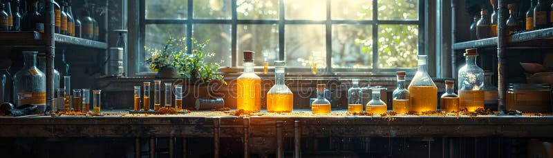 Scientific Laboratory with Test Tubes and Equipment Stock Photo - Image ...