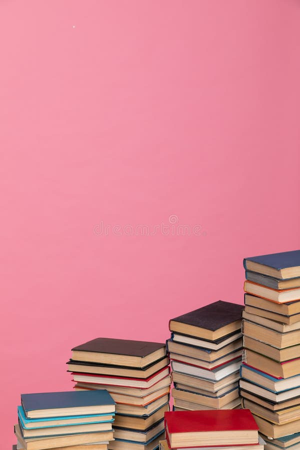 Stack of Books on a Black Background Science Learning Library Education ...