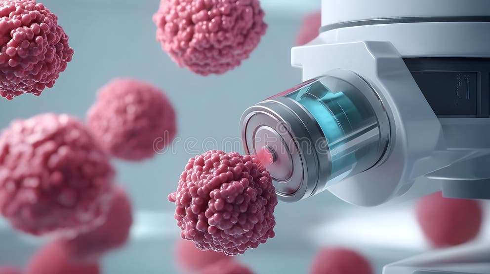 Scientific Machine Processing Microscopic Objects Stock Illustration ...