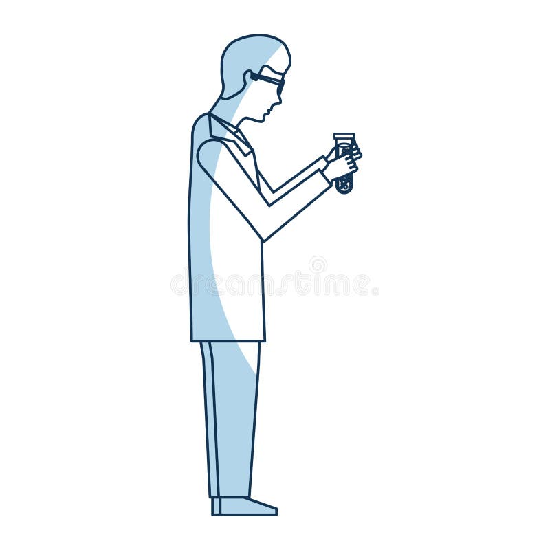 Scientific Man with Tube Test Avatar Icon Stock Vector - Illustration ...