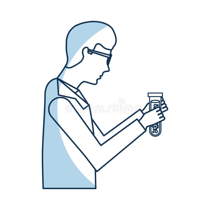 Scientific Man with Tube Test Avatar Icon Stock Vector - Illustration ...
