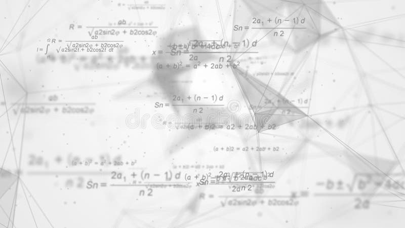 Scientific Mathematical Abstract White Background with Formulas and ...