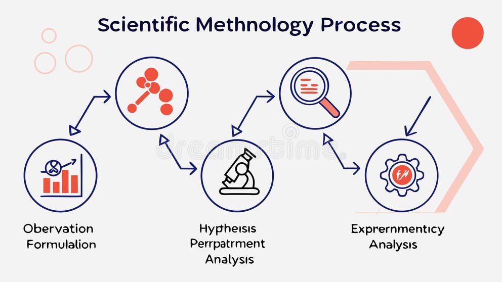 Scientific Methodology Process, Research and Experiment Steps, Vector ...
