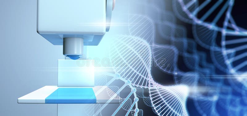 Scientific Microscope Closeup of DNA Molecules Stock Illustration ...