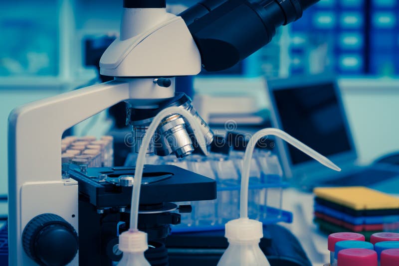 Scientific Microscope in the Laboratory of Forensics Stock Photo ...