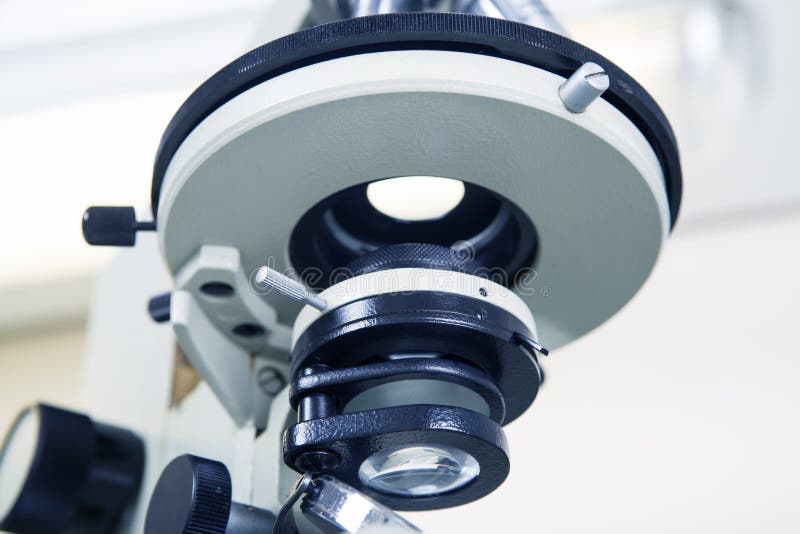Scientific Microscope Lens Close-up. Stock Image - Image of examination ...