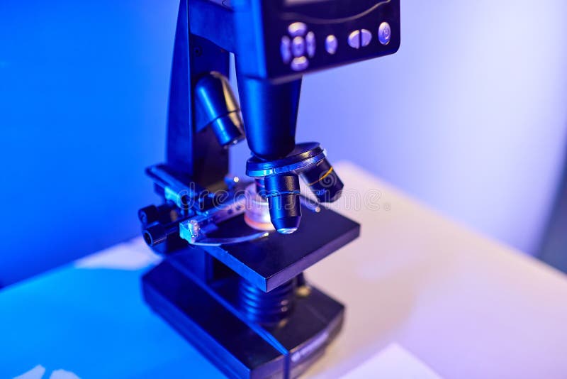 A Scientific Microscope in a Real Biochemical Laboratory while Studying ...