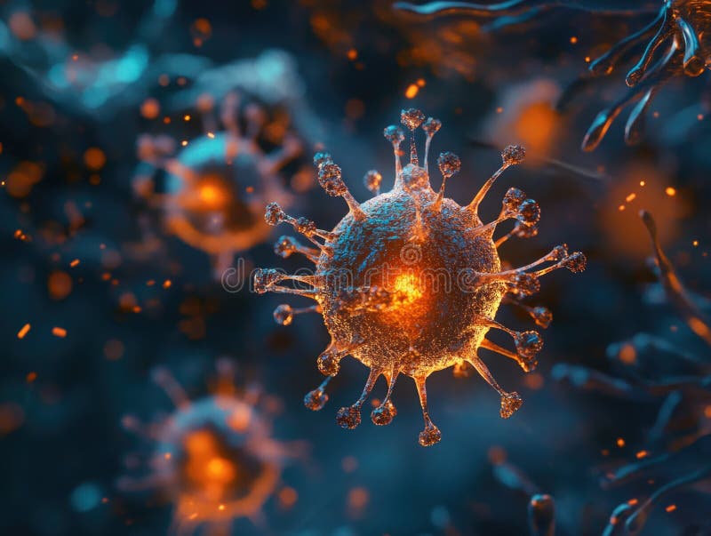 Scientific Microscopic View of Virus Stock Photo - Image of microscopic ...