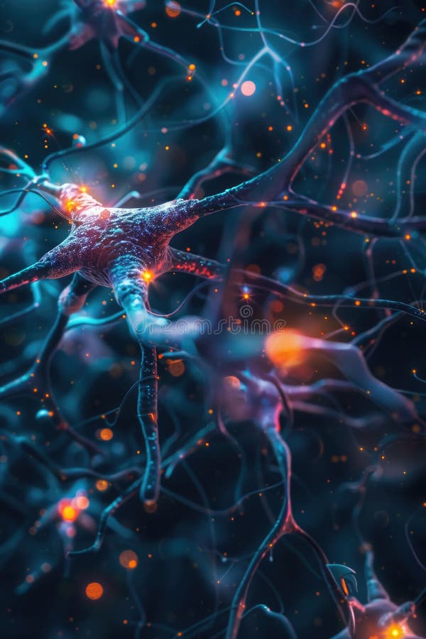 Scientific Model of Brain Neurons Stock Illustration - Illustration of ...