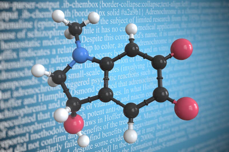 Adrenochrome Molecular Structure. Adrenochrome Skeletal Chemical ...