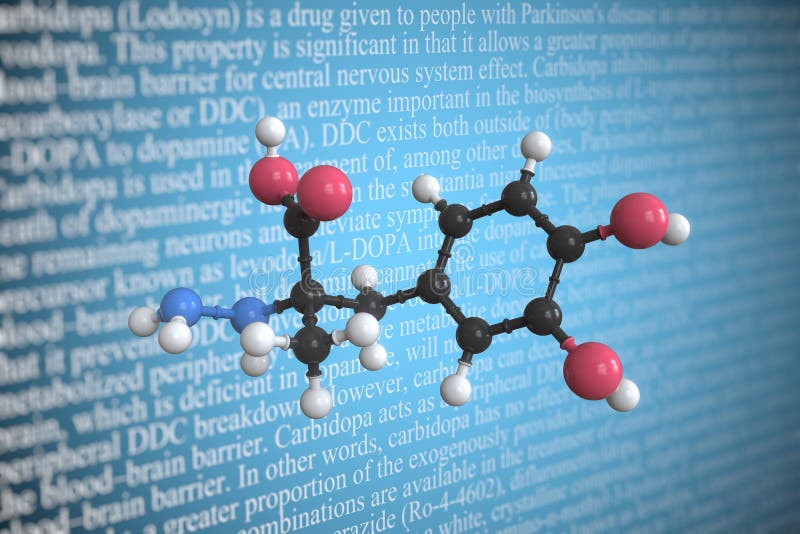 Carbidopa Molecular Structure 3d, Flat Model, Lodosyn, Structural ...