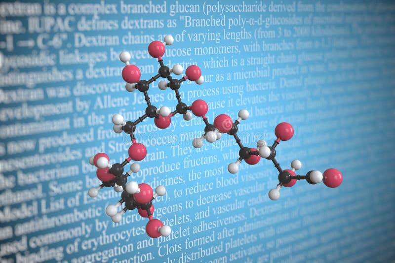 Molecular Model of Dextran, 3D Rendering Stock Illustration ...