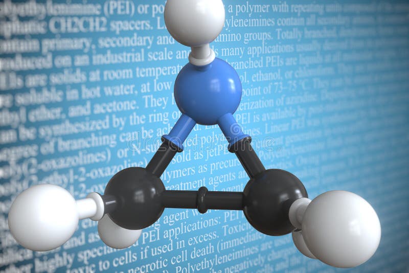 Polyethylenimine Scientific Molecular Model, 3D Rendering Stock ...