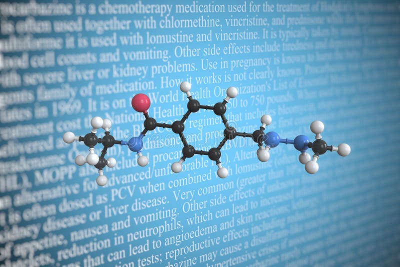 Procarbazine Molecular Structure, 3d Model Molecule, Matulane ...