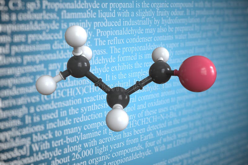 Propionaldehyde Molecule Made with Balls, Isolated Molecular Model. 3D ...