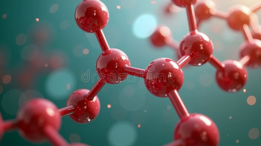 Scientific Network of Atoms Digitally Rendered in 3D Stock Illustration ...