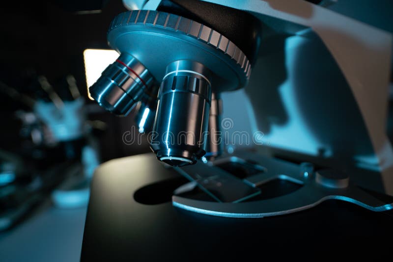 Scientific Optical Microscope in the Laboratory Stock Image - Image of ...