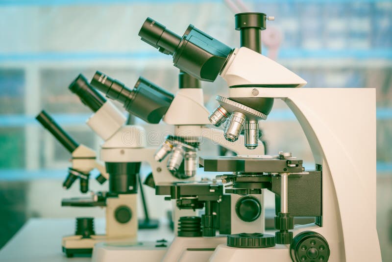 Scientific Optical Microscope in the Laboratory Stock Image - Image of ...