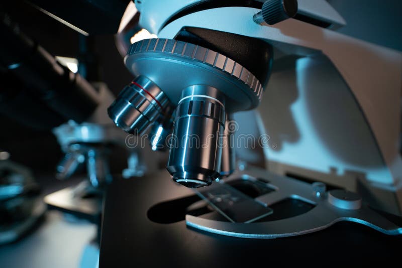 Scientific Optical Microscope in the Laboratory Stock Image - Image of ...