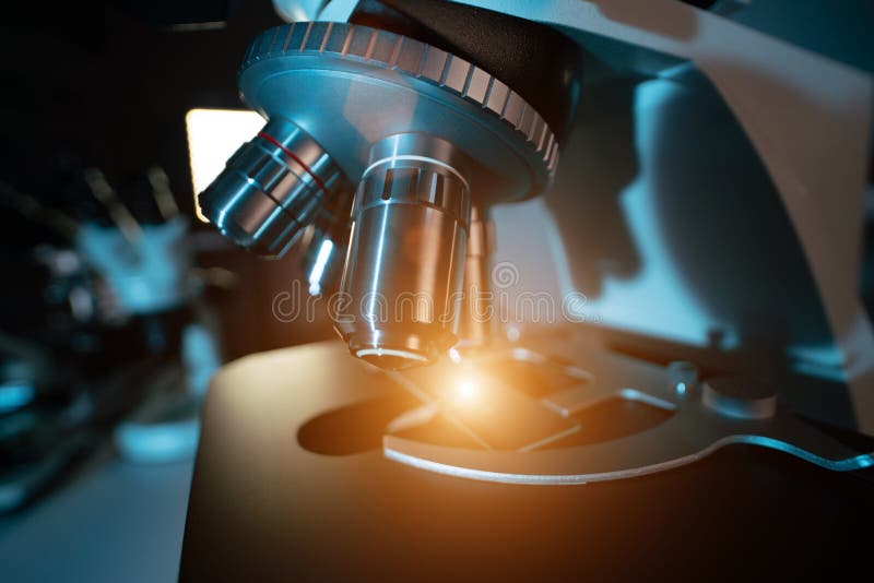 Scientific Optical Microscope in the Laboratory Stock Image - Image of ...