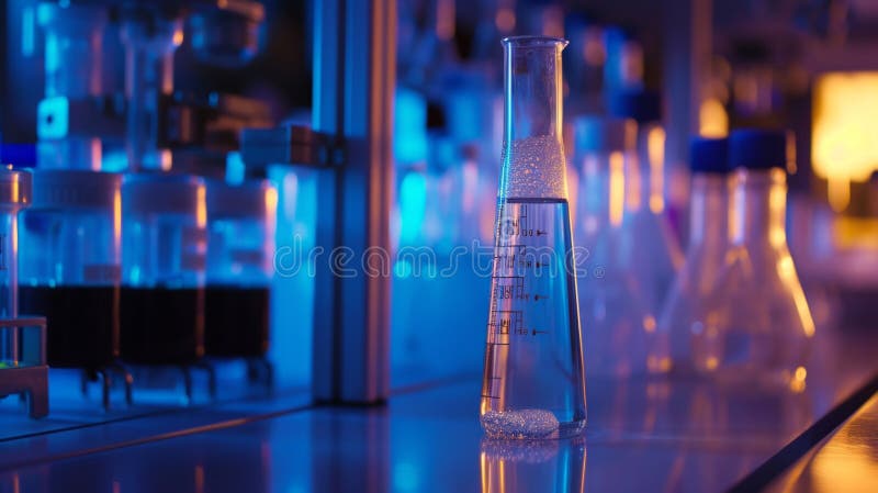 Scientific Precision: Graduated Cylinder Softly Illuminated in the ...