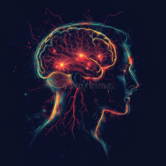 Scientific Representation of the Brain Showcasing Neuron Pathways and ...