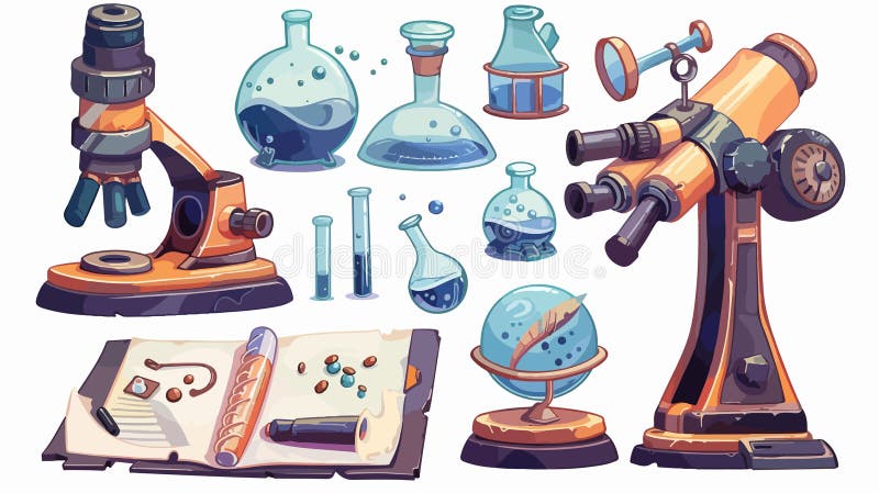 Scientific Research Cartoon Vector Illustration for Educational ...