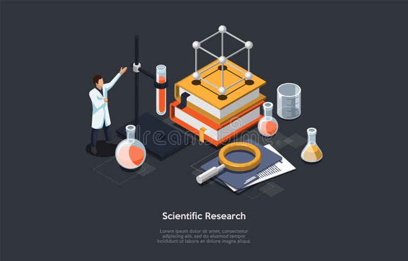 Scientific Research Conceptual Illustration With Science Related ...