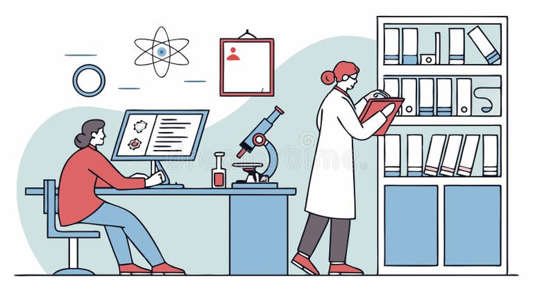 Scientific Research and Data Analysis in Lab, Vector Design Generative ...