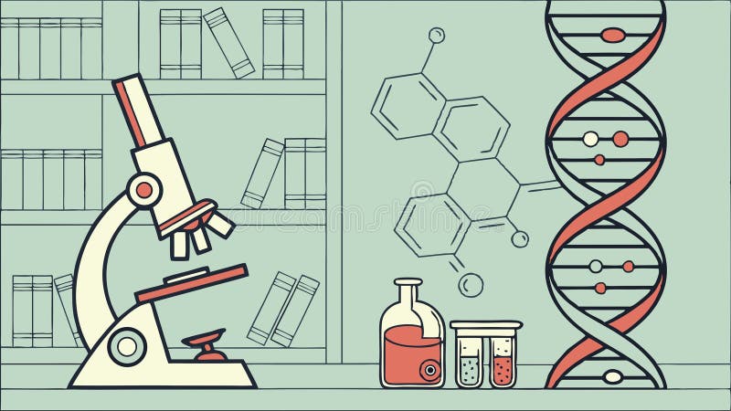 Scientific Research Elements, Microscope, DNA, Chemical Structure ...